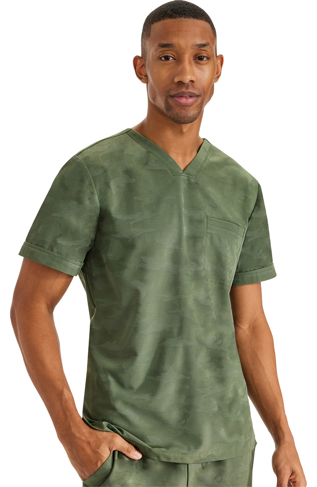 Purple Label by Healing Hands Men's Jack V-Neck Camo Scrub Top ...