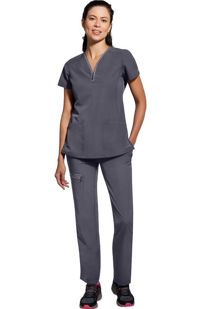 Women's Sonia Zip Y-Neck Scrub Top | Healing Hands Scrubs