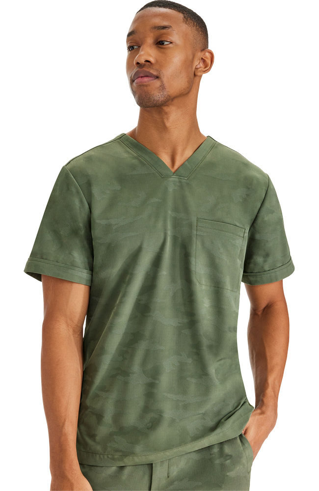 Purple Label by Healing Hands Men's Jack V-Neck Camo Scrub Top ...
