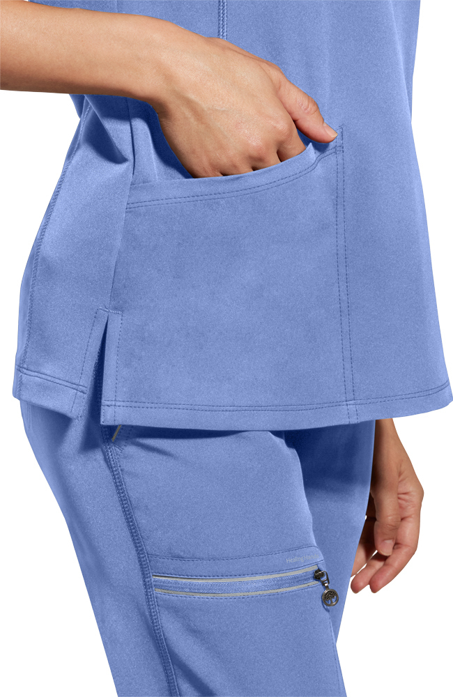 Women's Scrub Set: Sonia Zip Y-Neck Top & Nisha Knit Waistband Pant ...