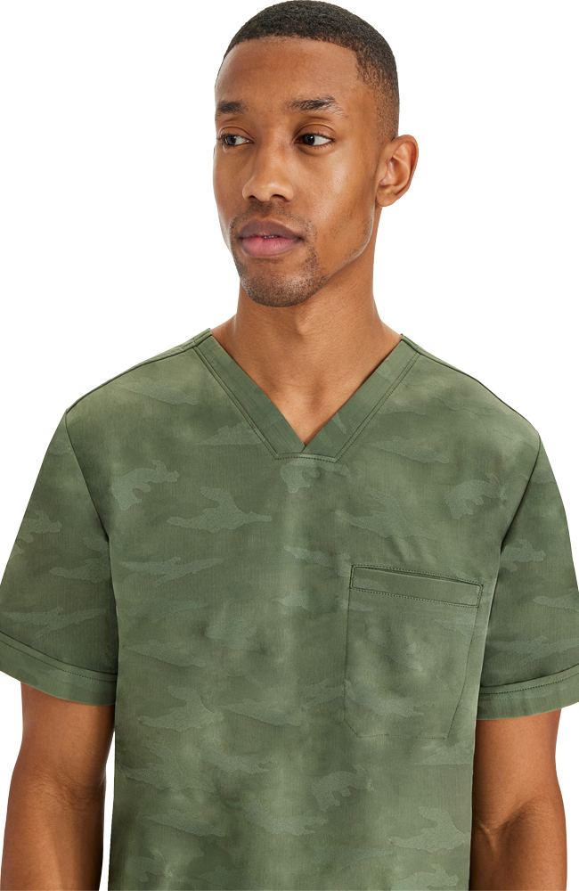 Purple Label by Healing Hands Men's Jack V-Neck Camo Scrub Top ...