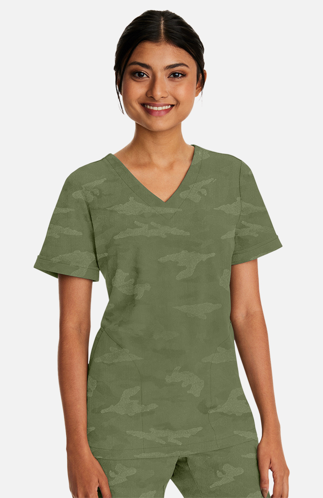 Women's Joy V-Neck Camo Scrub Top | Healing Hands Scrubs